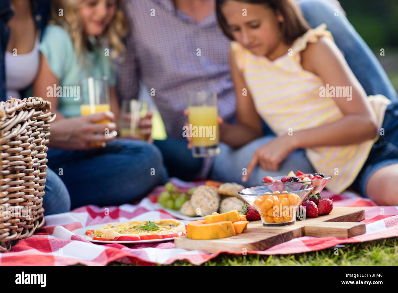 Family having a picnic Stock Photo - Alamy