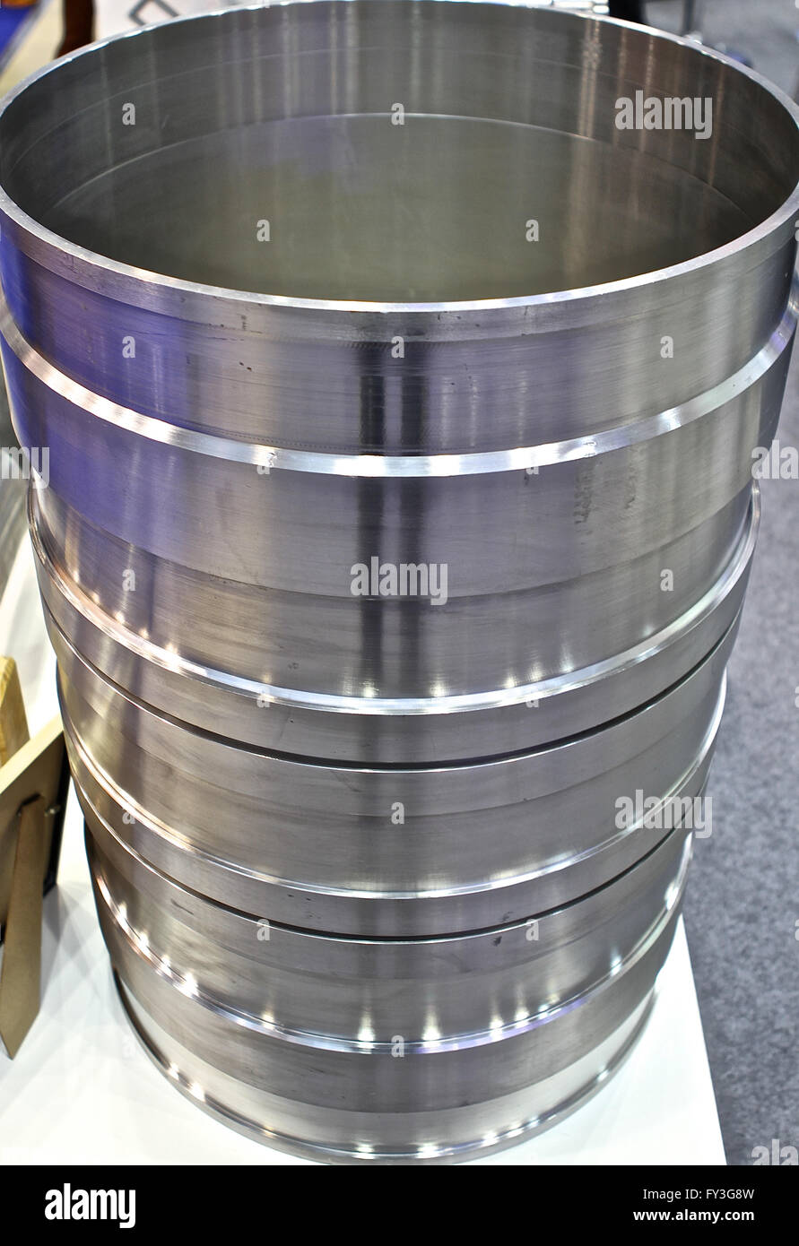 Barrel of stainless steel, metallurgy, machine building Stock Photo - Alamy