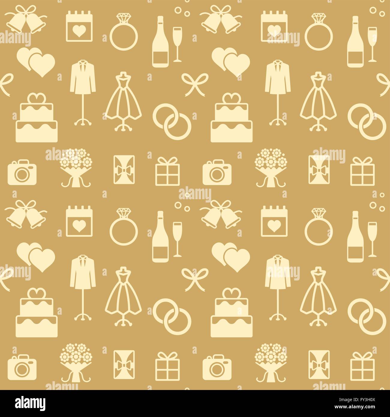 Golden wedding themed vector seamless pattern background 3 Stock Vector ...