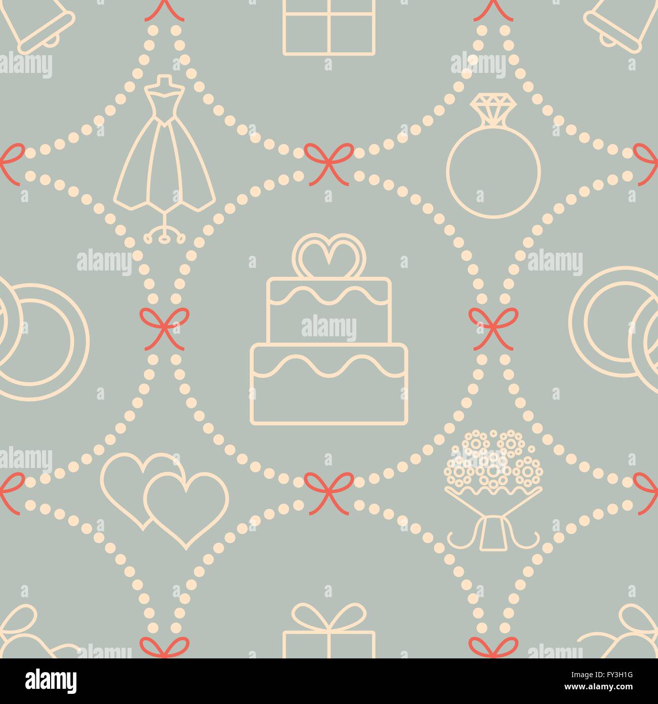 Vintage vector wedding related seamless pattern background 1 Stock ...