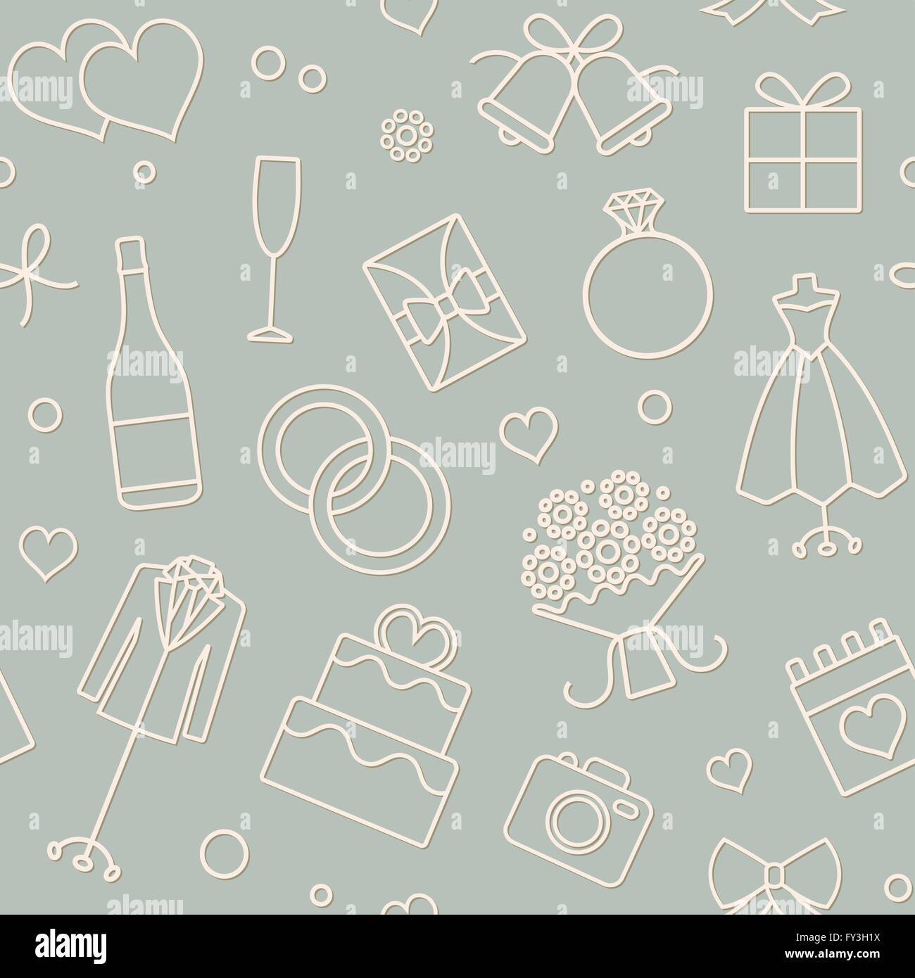 Wedding related vector seamless pattern background 2 Stock Vector Image ...