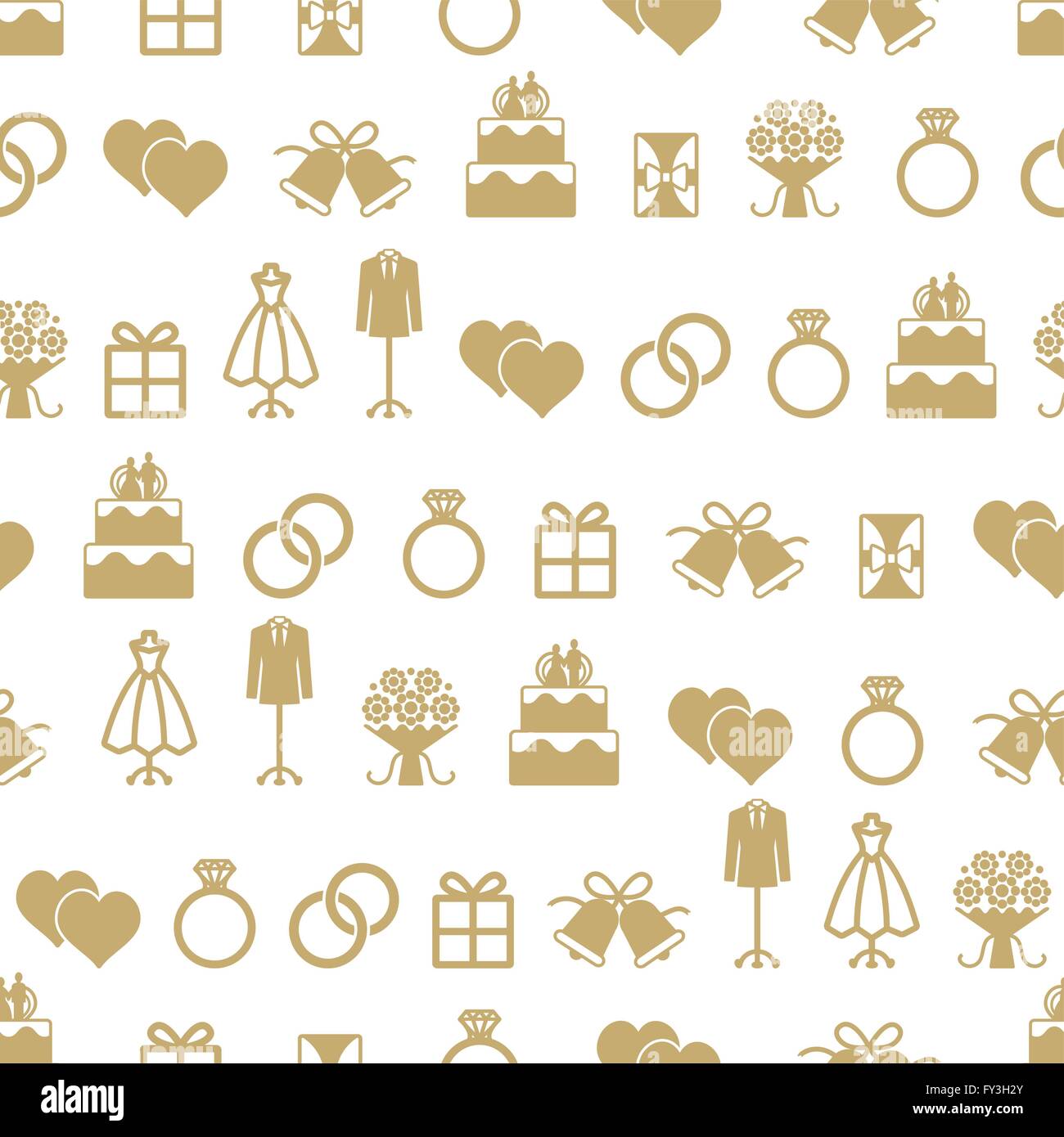 Wedding themed vector seamless pattern background 1 Stock Vector Image ...