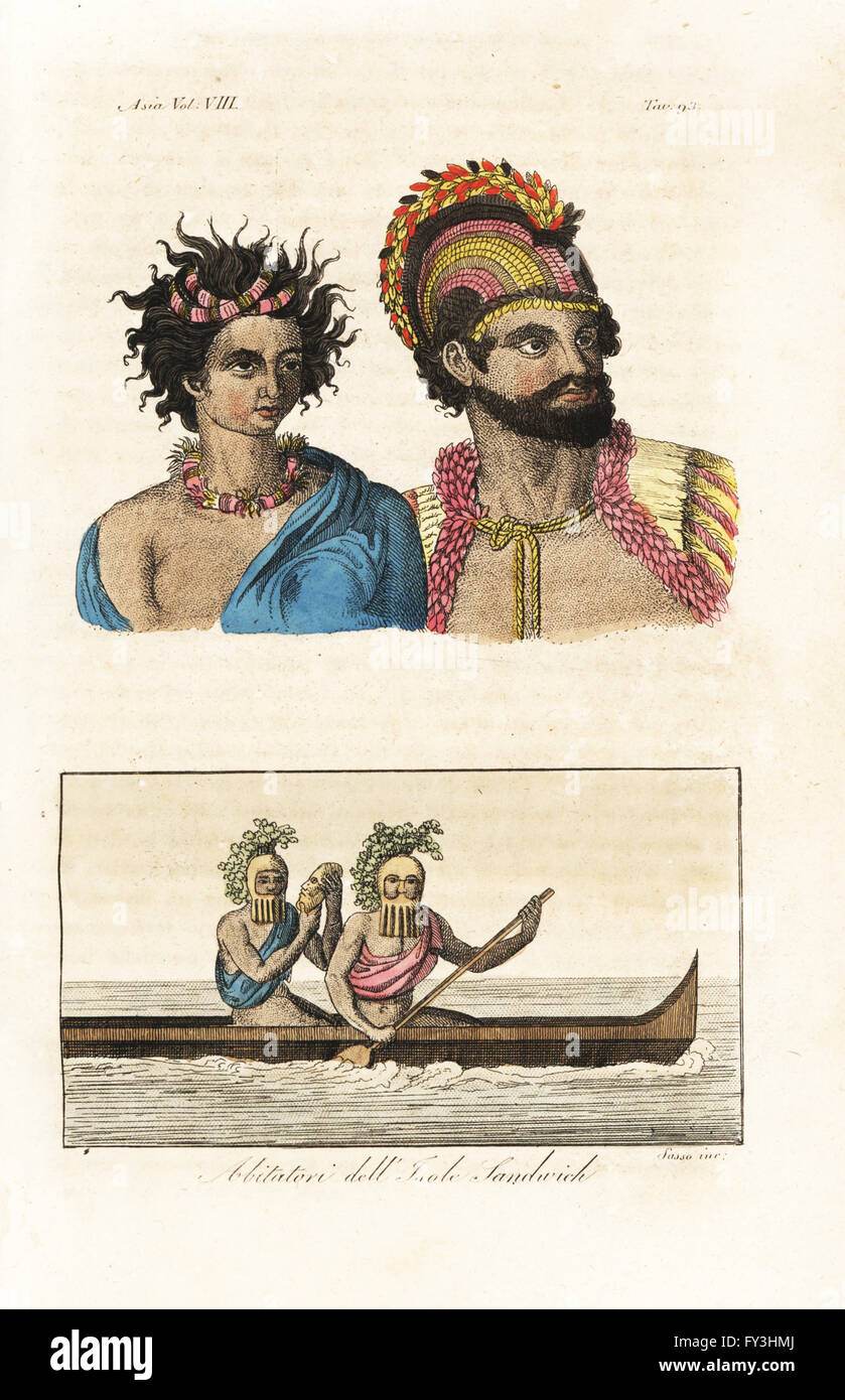 Kalaimanokahoowaha or Kanaina, Hawaiian chief with helmet and cloak ...