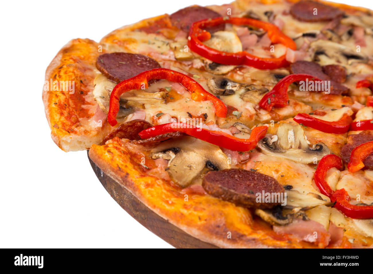 isolated fast food the slice pizza to nominate from big round pizza ...