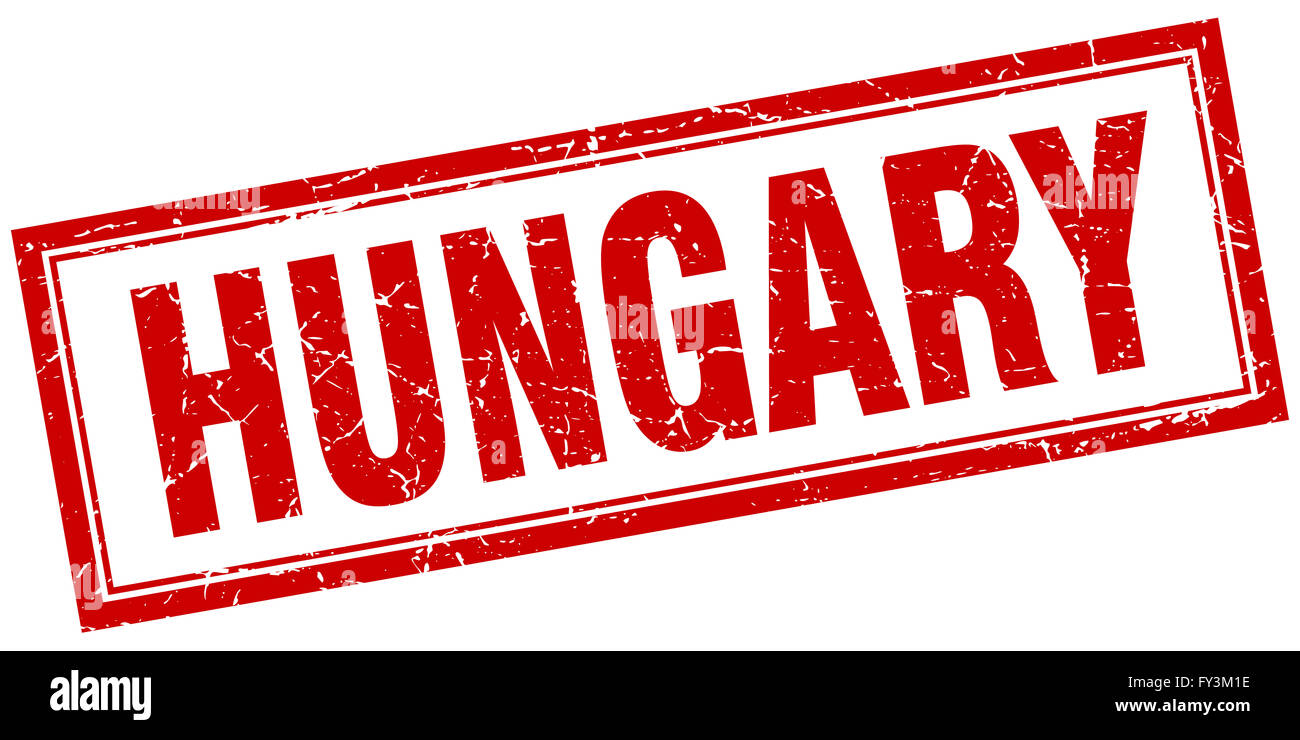 Hungary red square stamp hi-res stock photography and images - Alamy