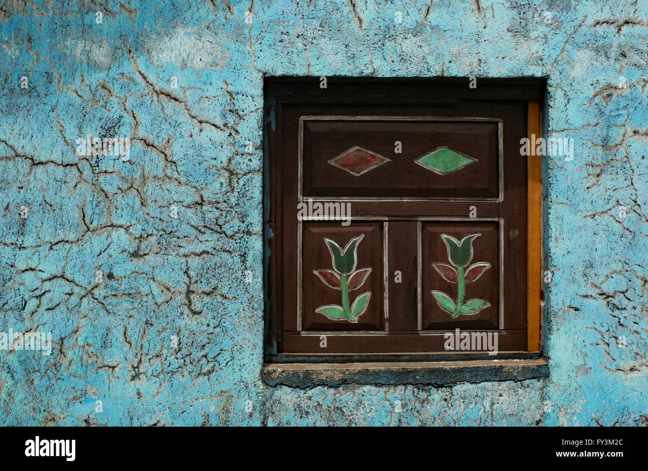 Window of adobe house in Huehuetenango Stock Photo - Alamy