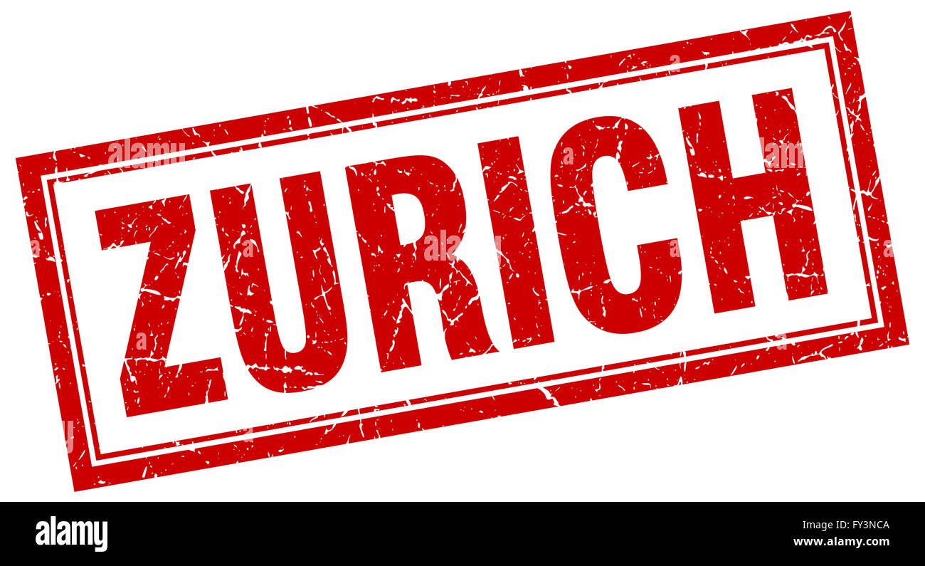 Zurich red square grunge stamp on white Stock Photo - Alamy