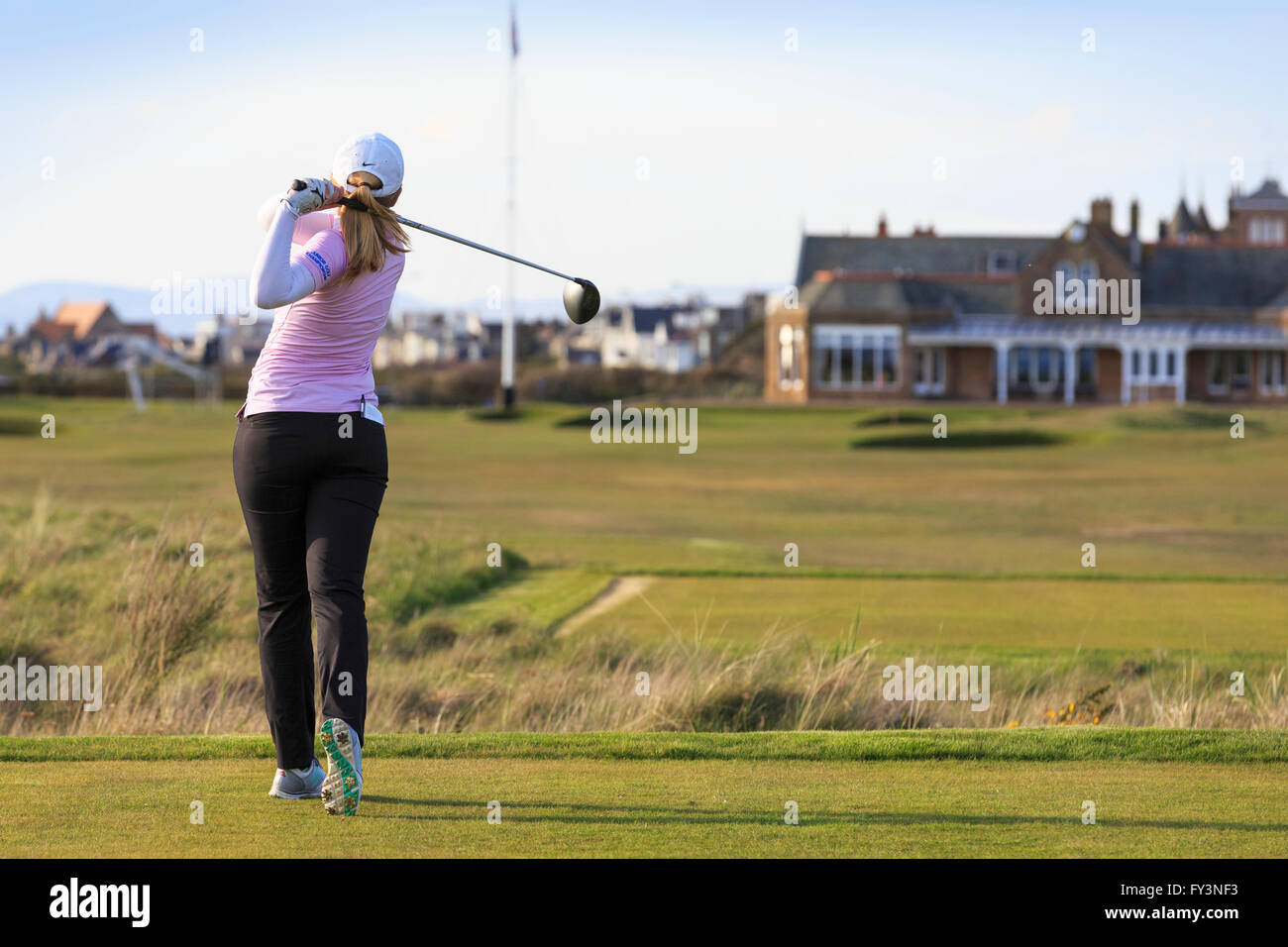 Female golfer putting hi-res stock photography and images - Alamy