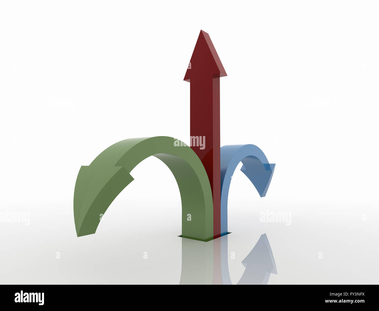 Three colorful arrows out of the ground Stock Photo - Alamy