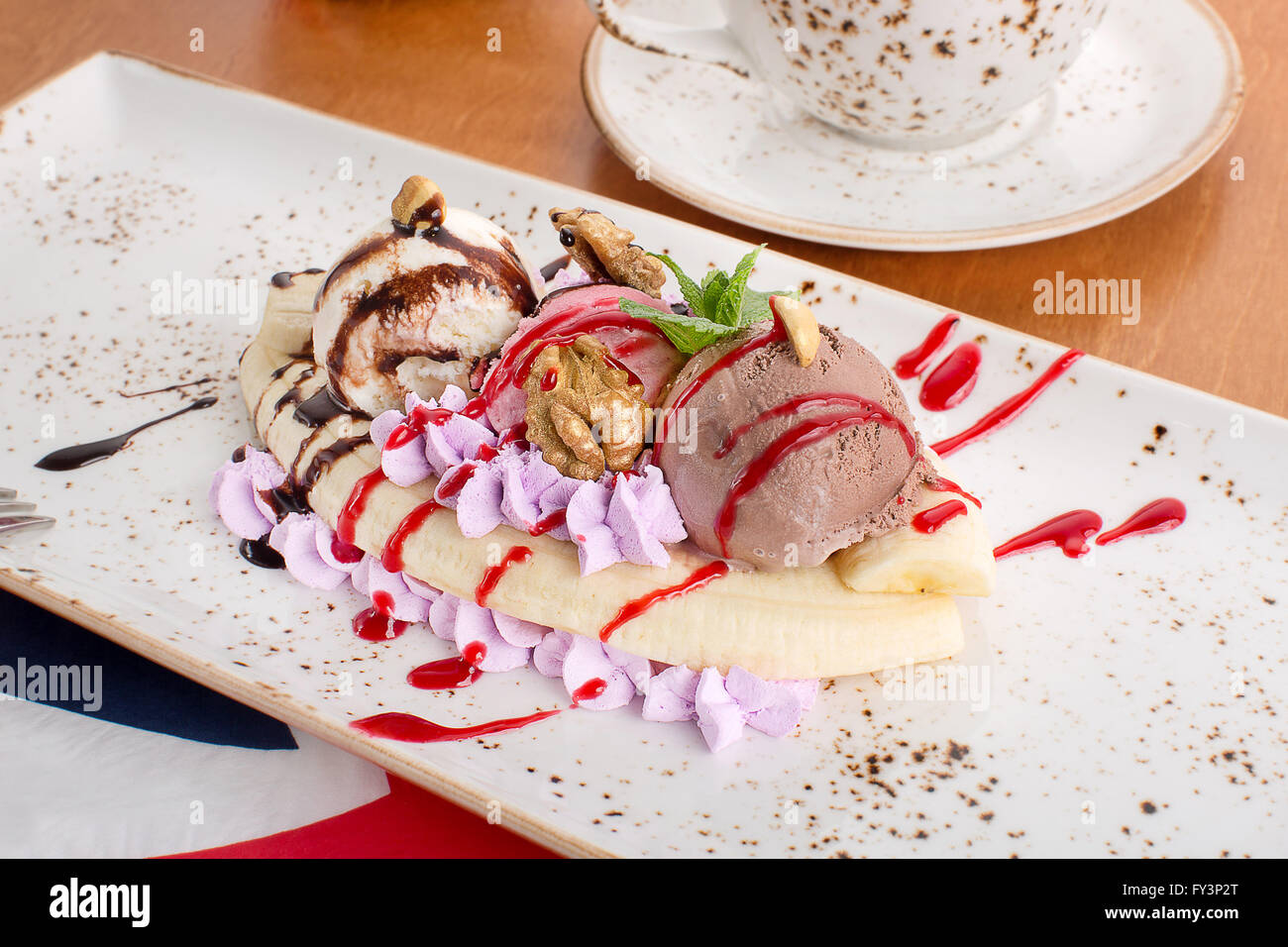 Banana split for the princess Stock Photo - Alamy