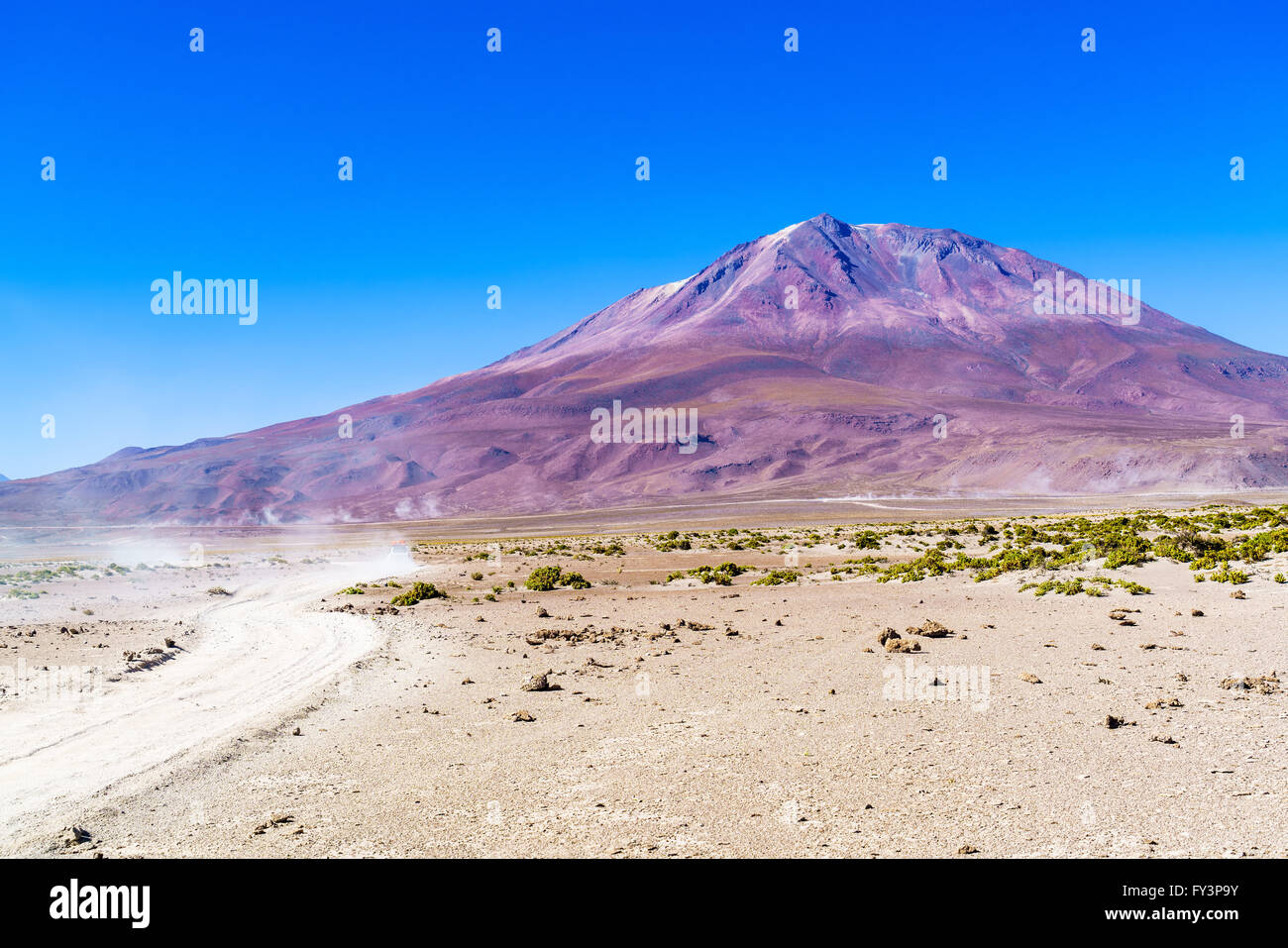 View of colorful crater of volcano in national park, Bolivia Stock ...