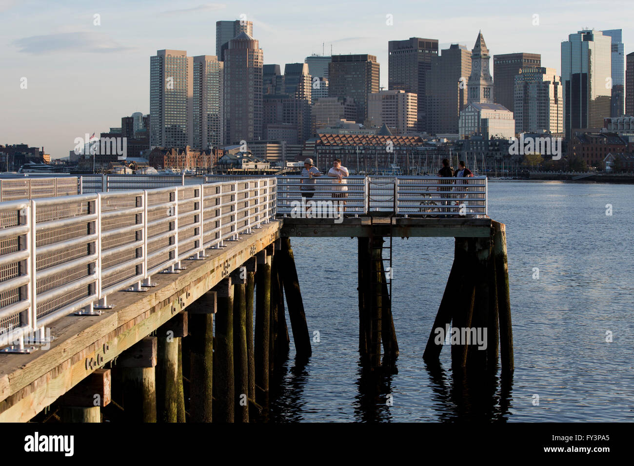 People on a pier, East Boston, Massachusetts, USA Stock Photo - Alamy