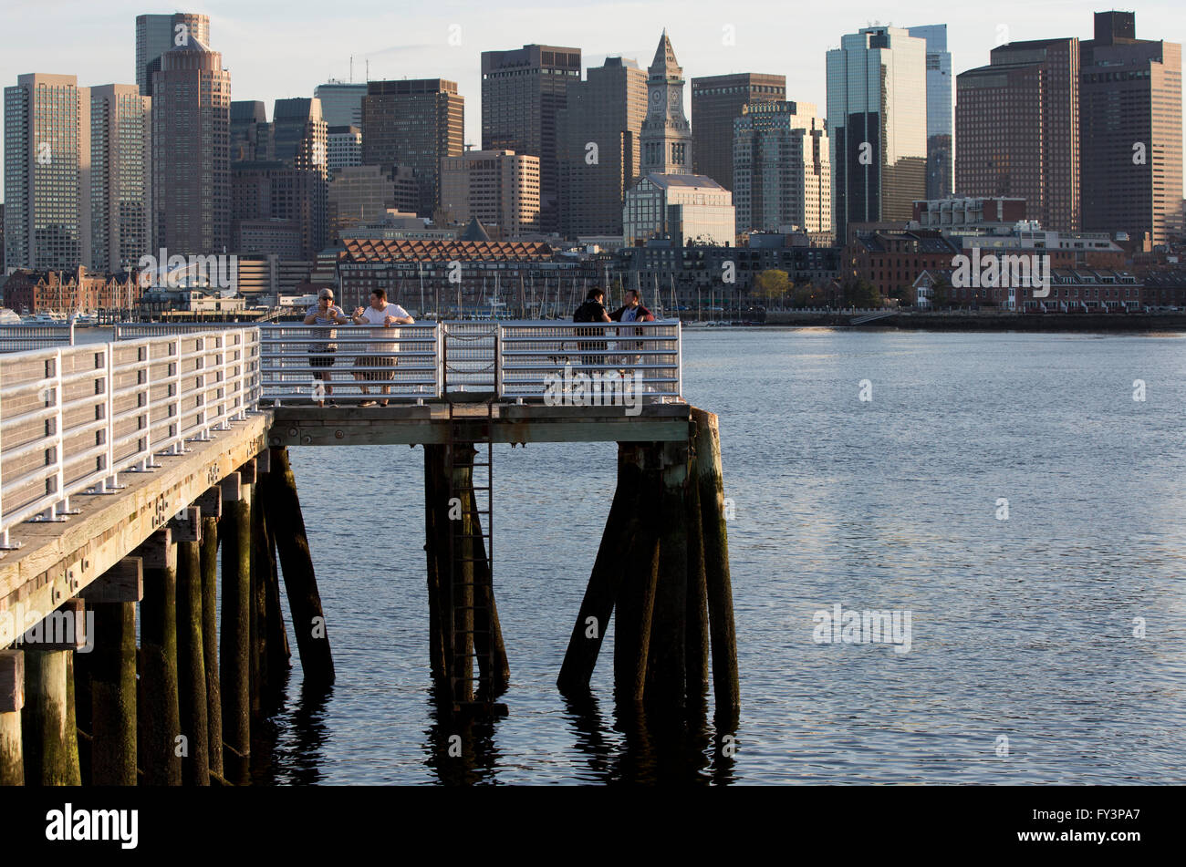 People on a pier, East Boston, Massachusetts, USA Stock Photo - Alamy