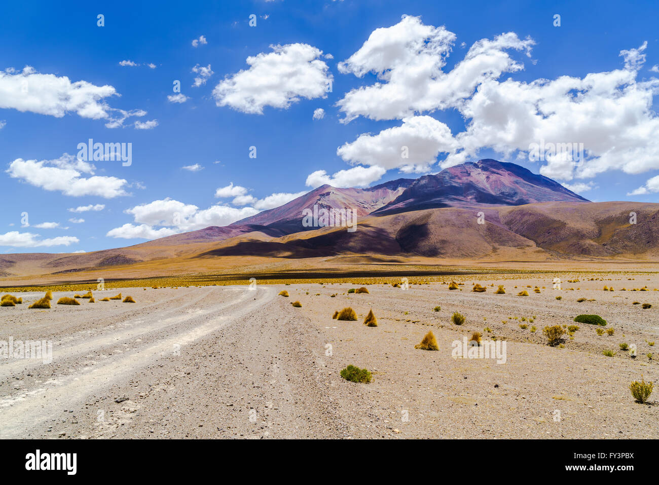 View of the crater of dormant volcano in the desert, Bolivia Stock ...