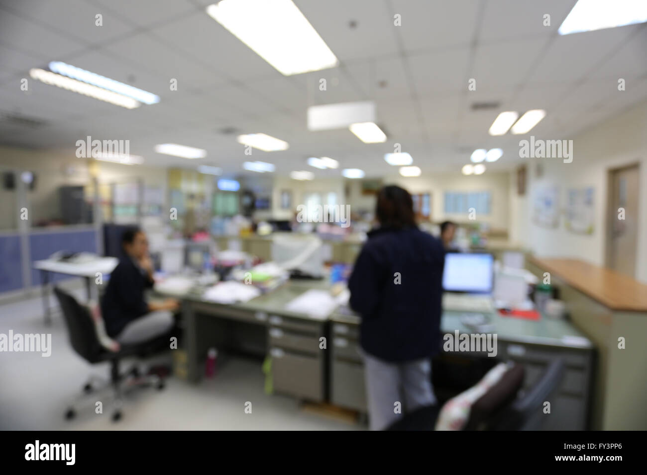 working office in blur style for design backdrop Stock Photo - Alamy