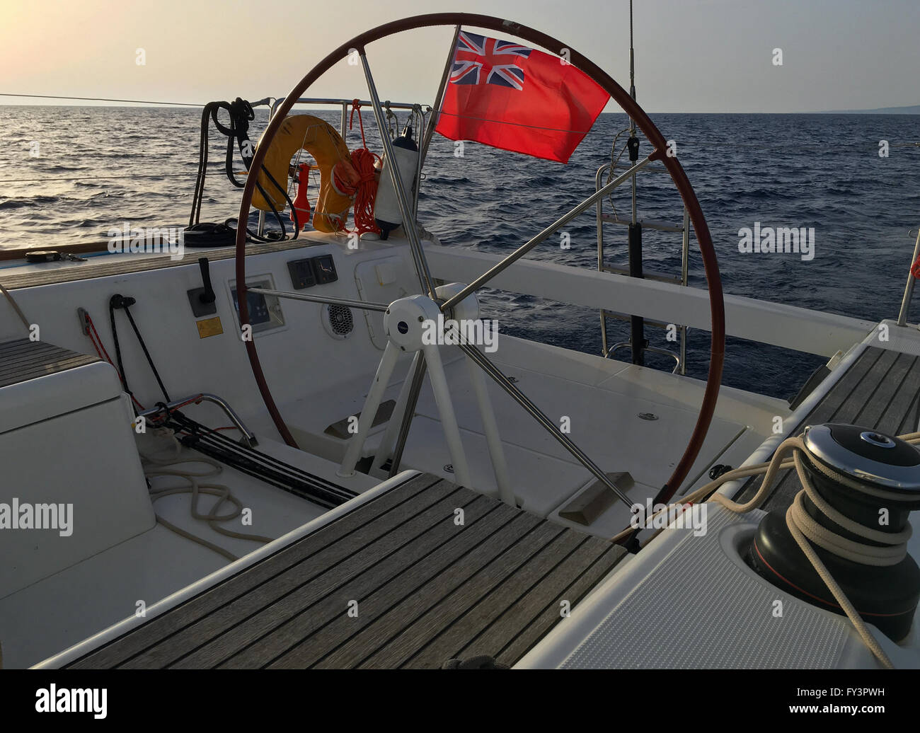 English sailing yacht flag Red Ensign United Kingdom civil vessel Stock ...