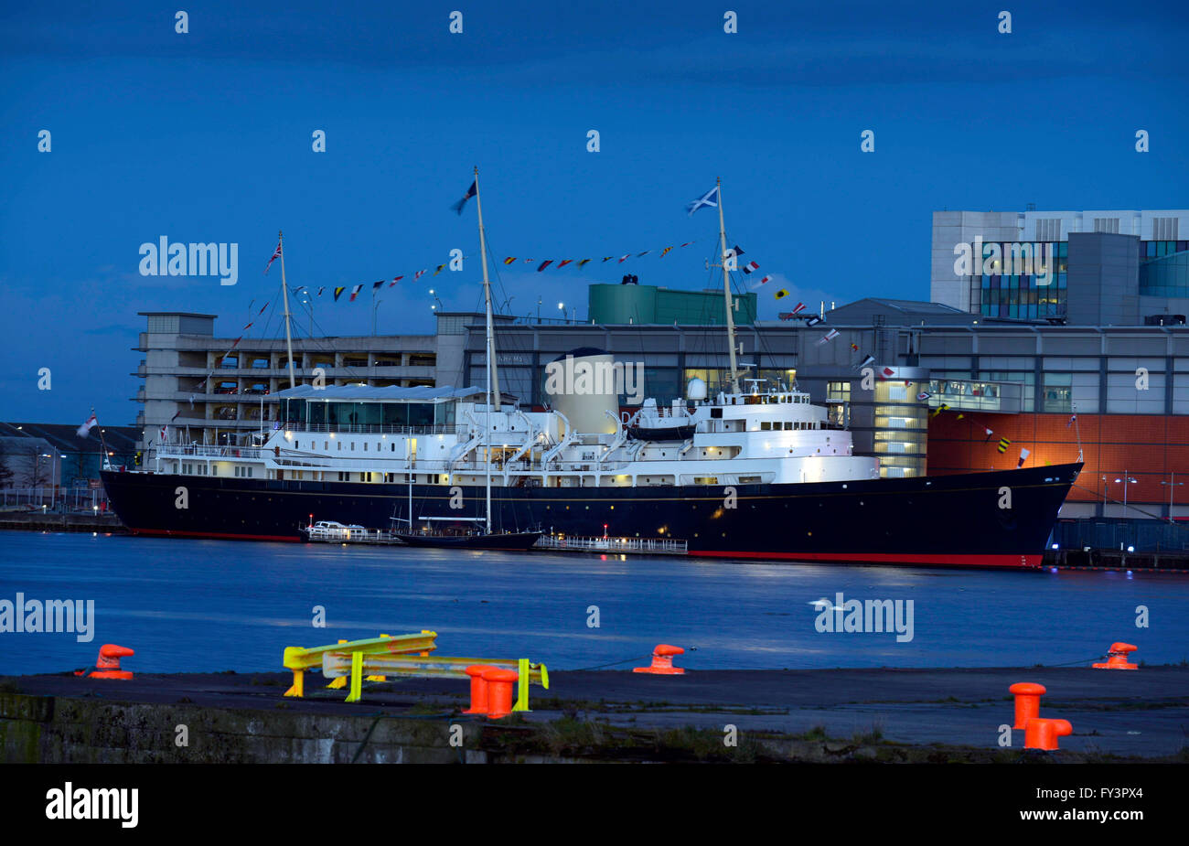 The Royal Yacht Britannia docked at Leith Basin, Edinburgh Scotland ...
