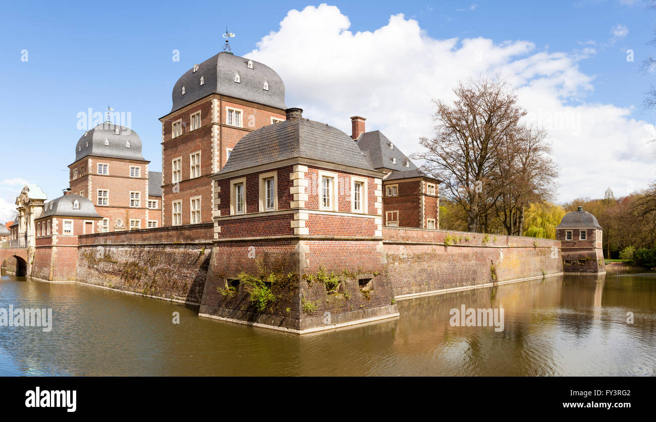 Panoramic view of Castle Ahaus, moated castle in the Münsterland region ...