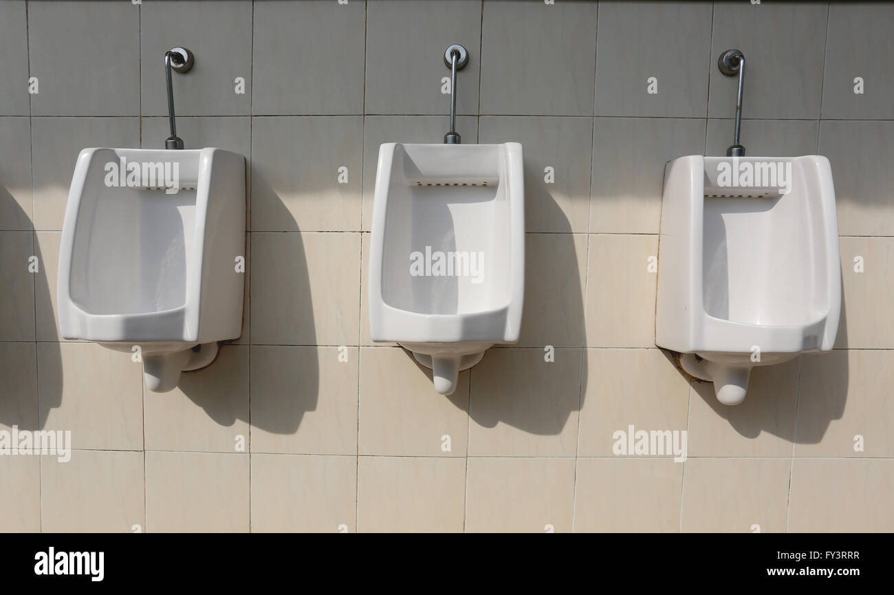 white ceramic of urinals in men's bathroom,sanitary ware for men Stock ...