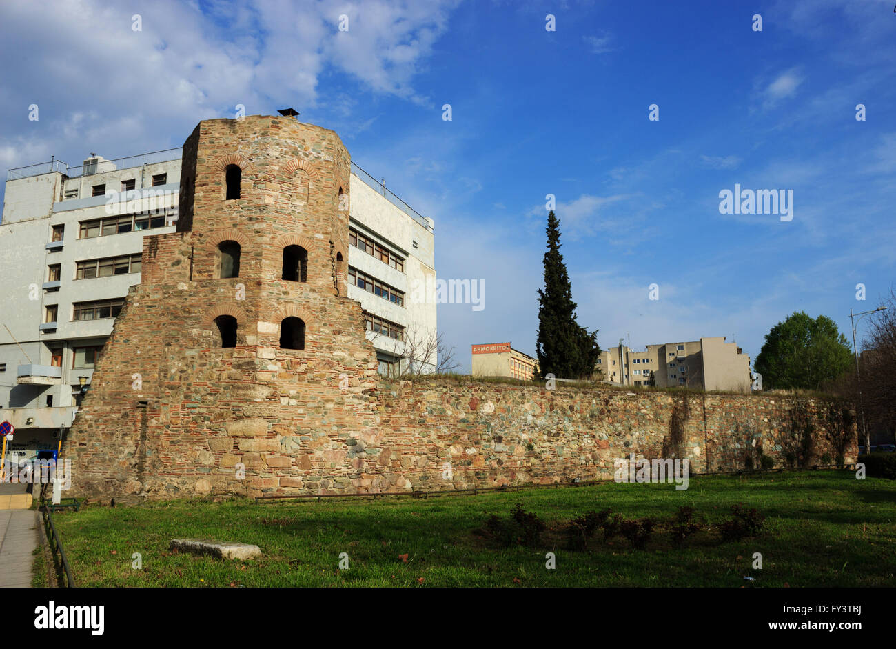 Remains of the western castle octagonal tower construction and city's ...