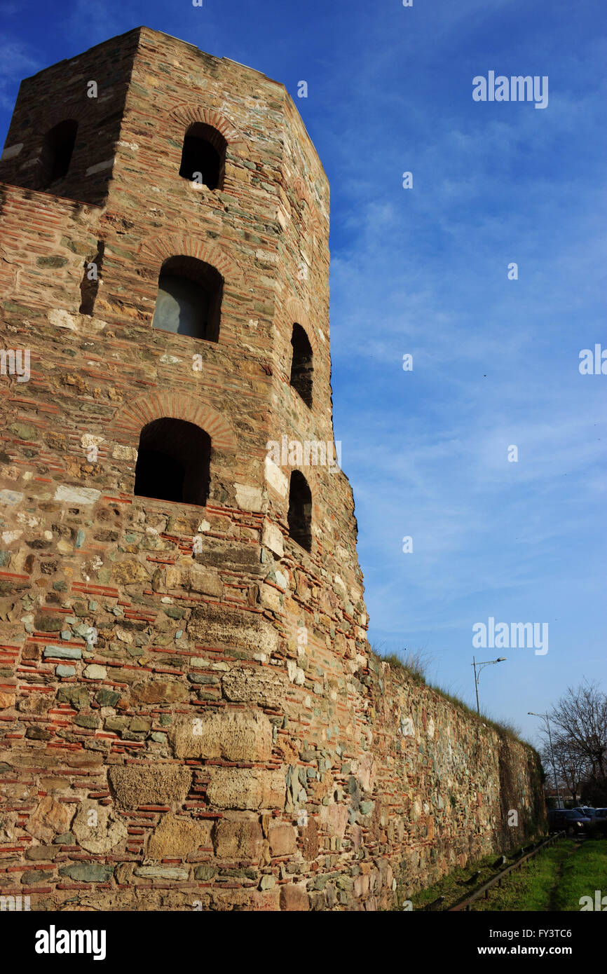Remains of the western castle octagonal tower construction following ...