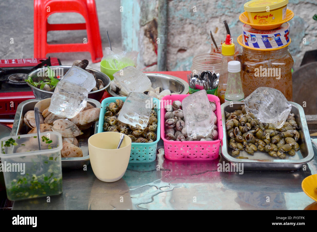 Fresh shell for cooking food vietnam style for sale people at street of ...
