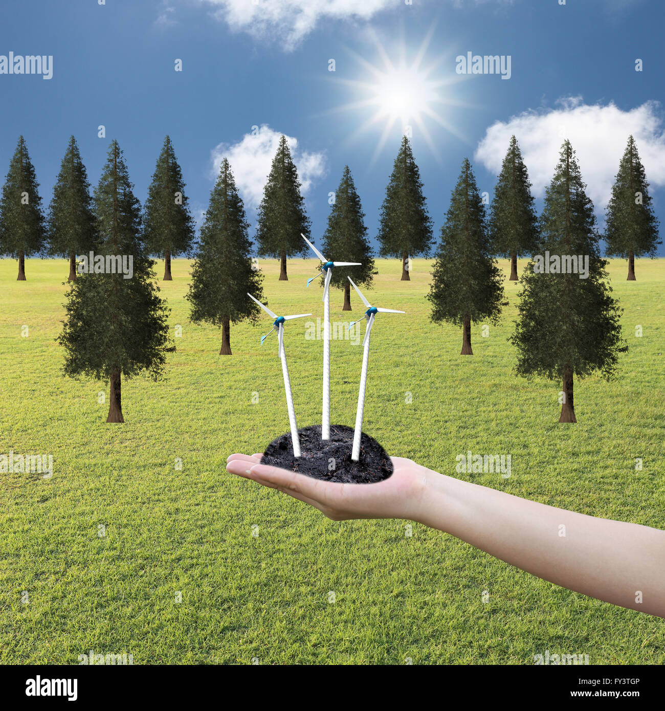 Wind turbine in the forest hi-res stock photography and images - Alamy