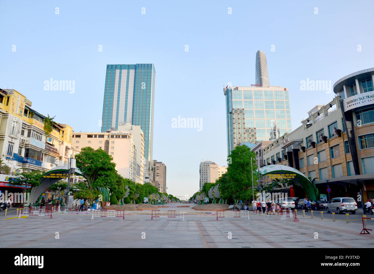 Aerial view cityscape of Saigon city in morning time on January 24 ...