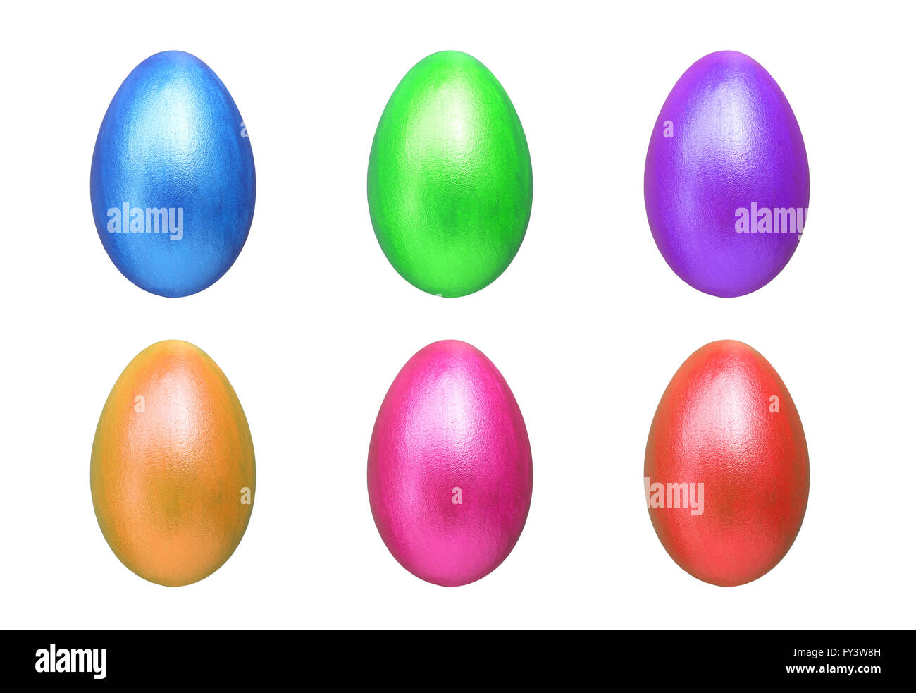 six color of easter eggs isolated on white background for design happy ...
