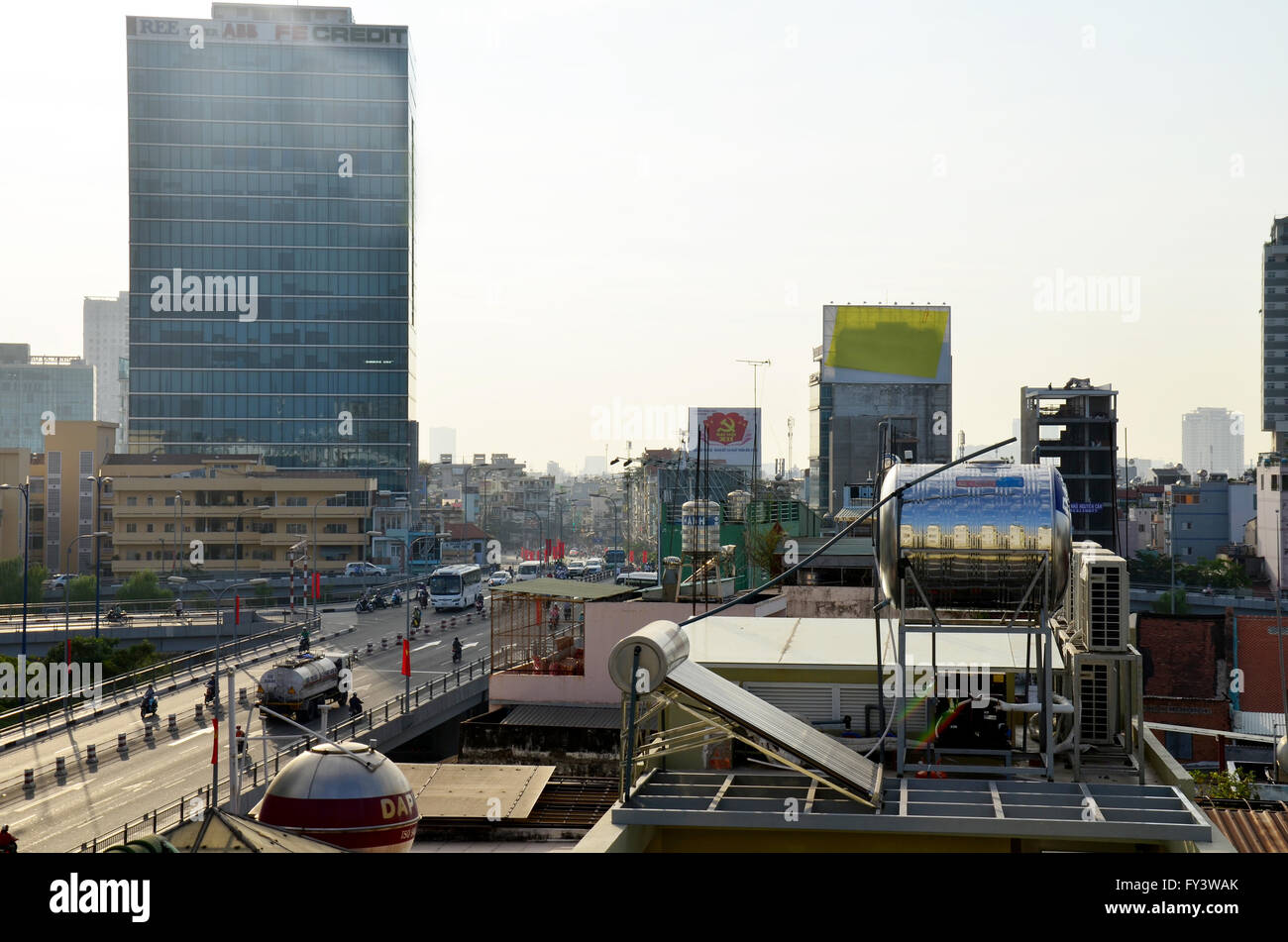 Aerial view cityscape of Saigon city in morning time on January 23 ...