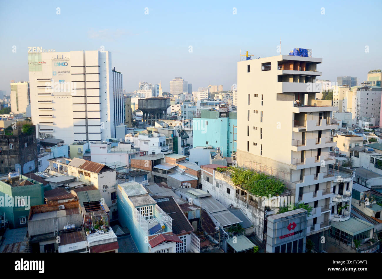 Aerial view cityscape of Saigon city in morning time on January 24 ...