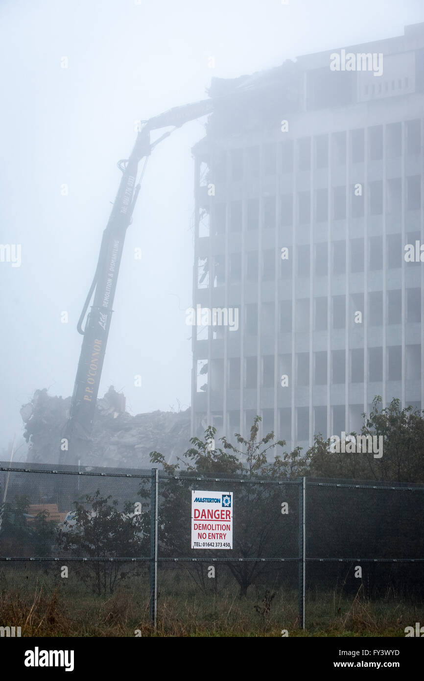 ICI Offices Demolition, Billingham, Teesside, England Stock Photo - Alamy
