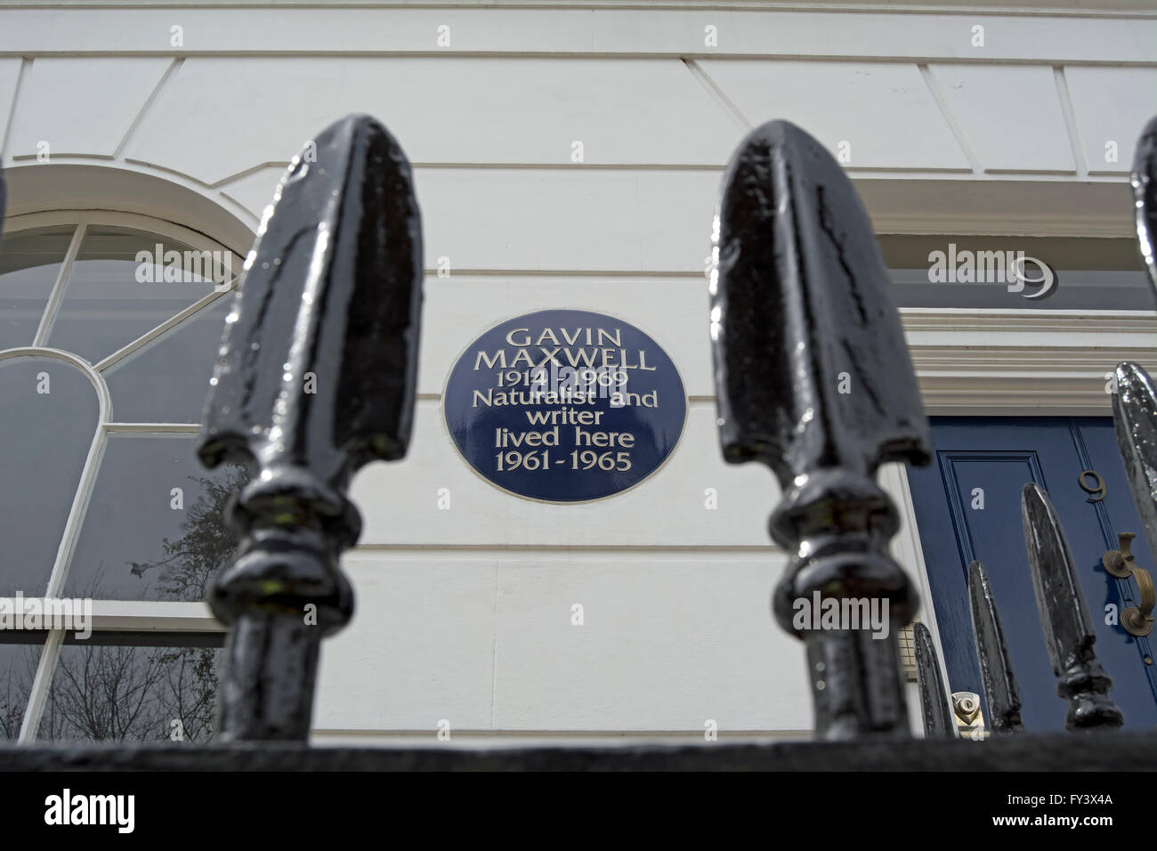 blue plaque marking the 1961 to 1965 home of writer and naturalist ...