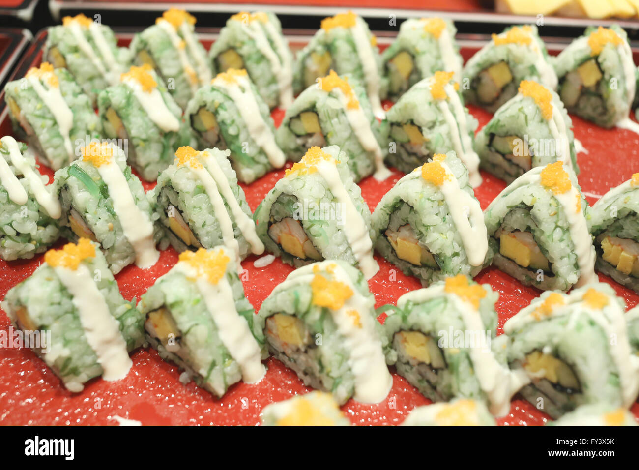 fancy sushi of japan foods in restaurant Stock Photo - Alamy