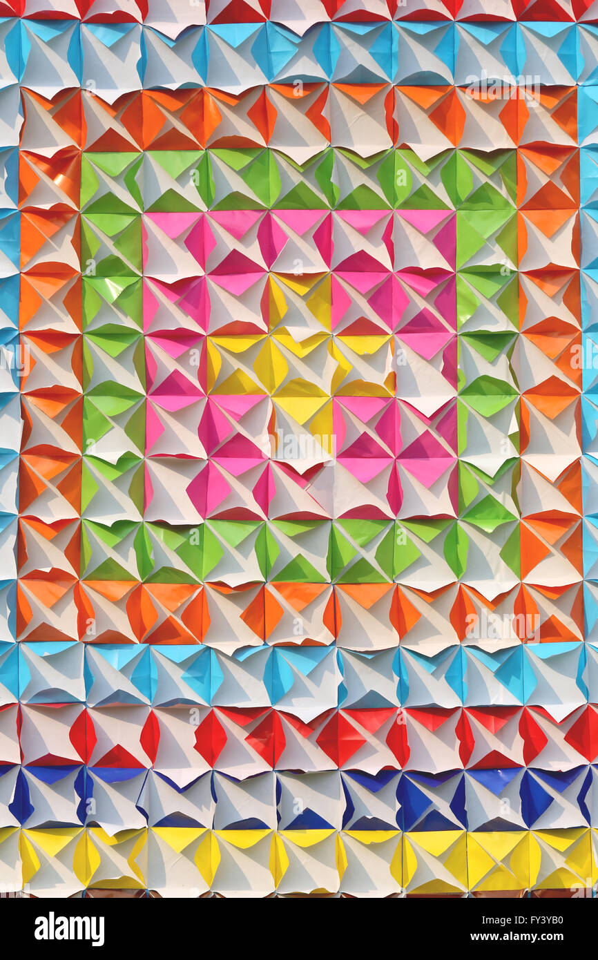 Artificial colorful paper a triangle and a square for design and ...