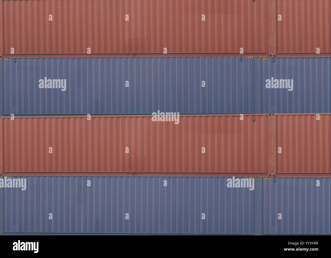 Surface of the blue and brown container cargo stacked for the ...