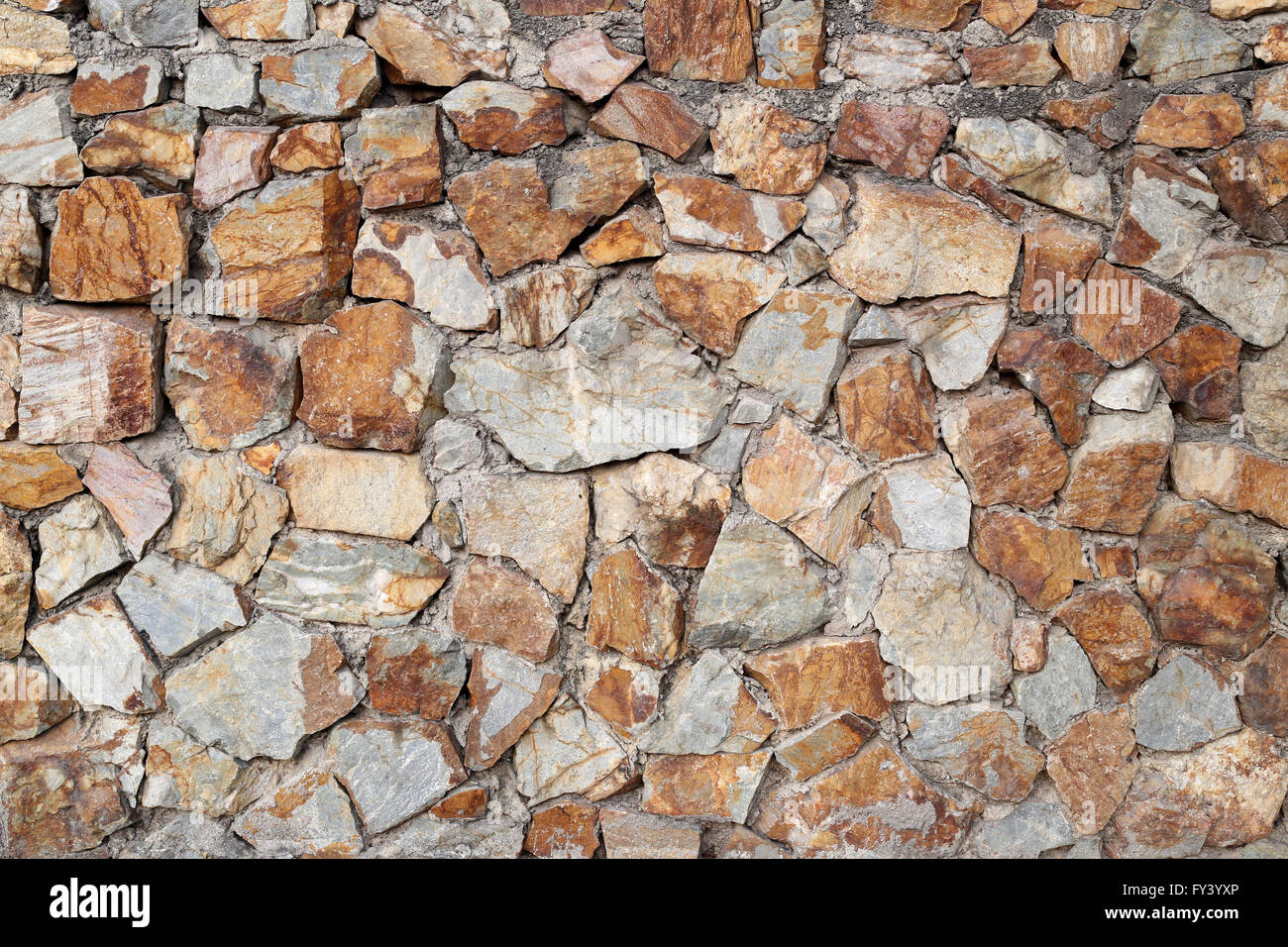 Surface of the stone walls that concatenation and build by the cement ...