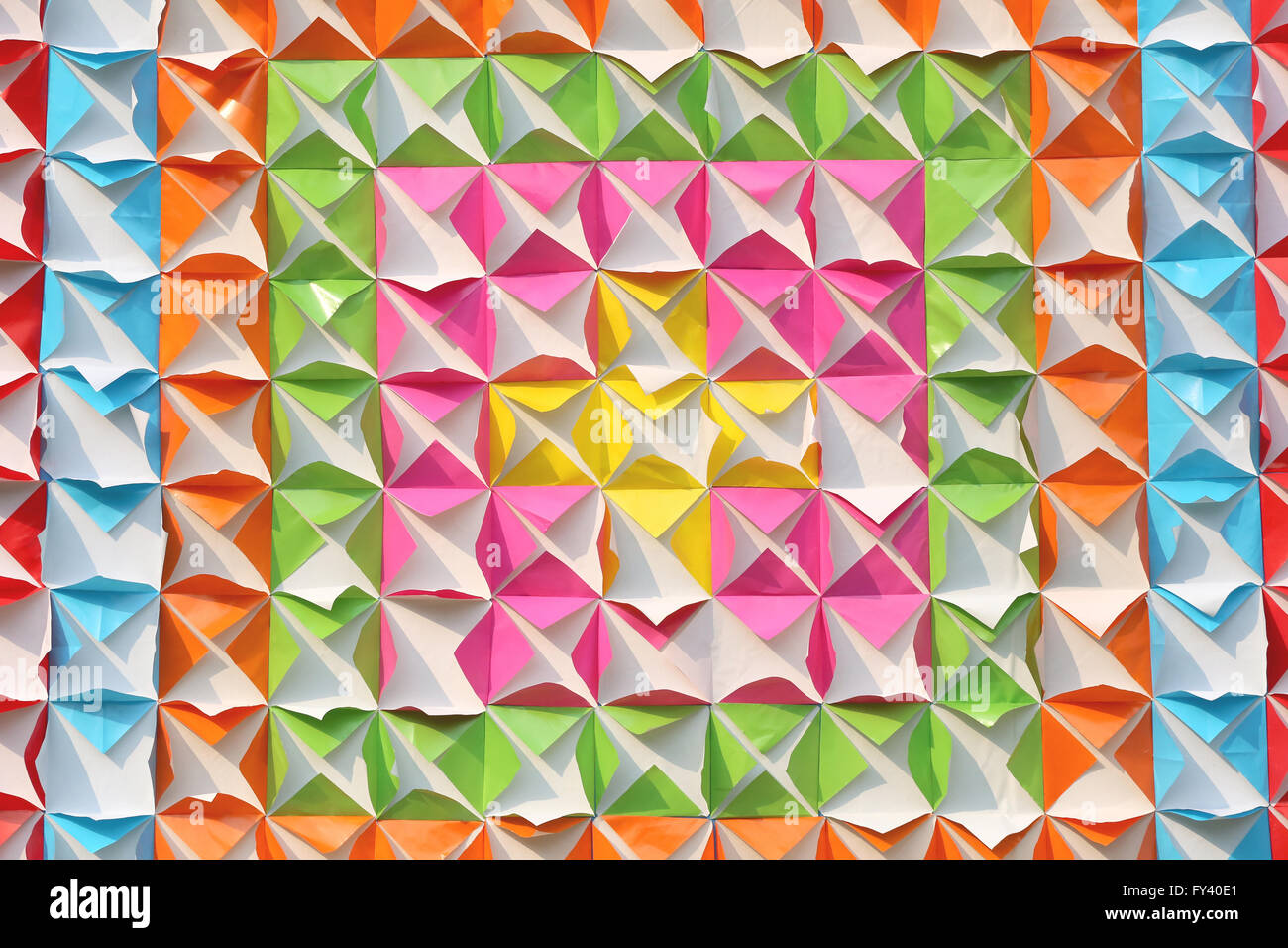 Artificial colorful paper a triangle and a square for design and ...