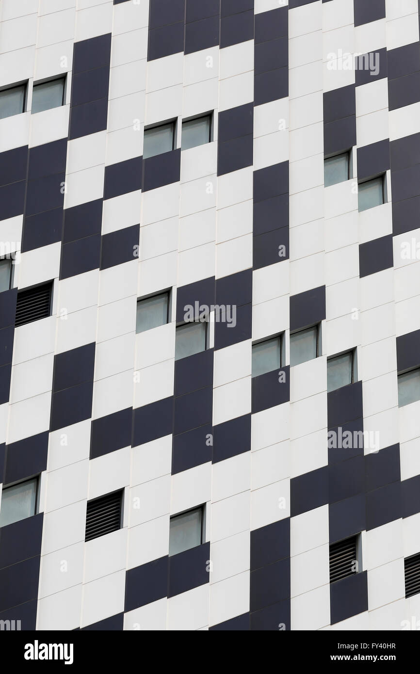 Side of the building with a white and black color for design background ...