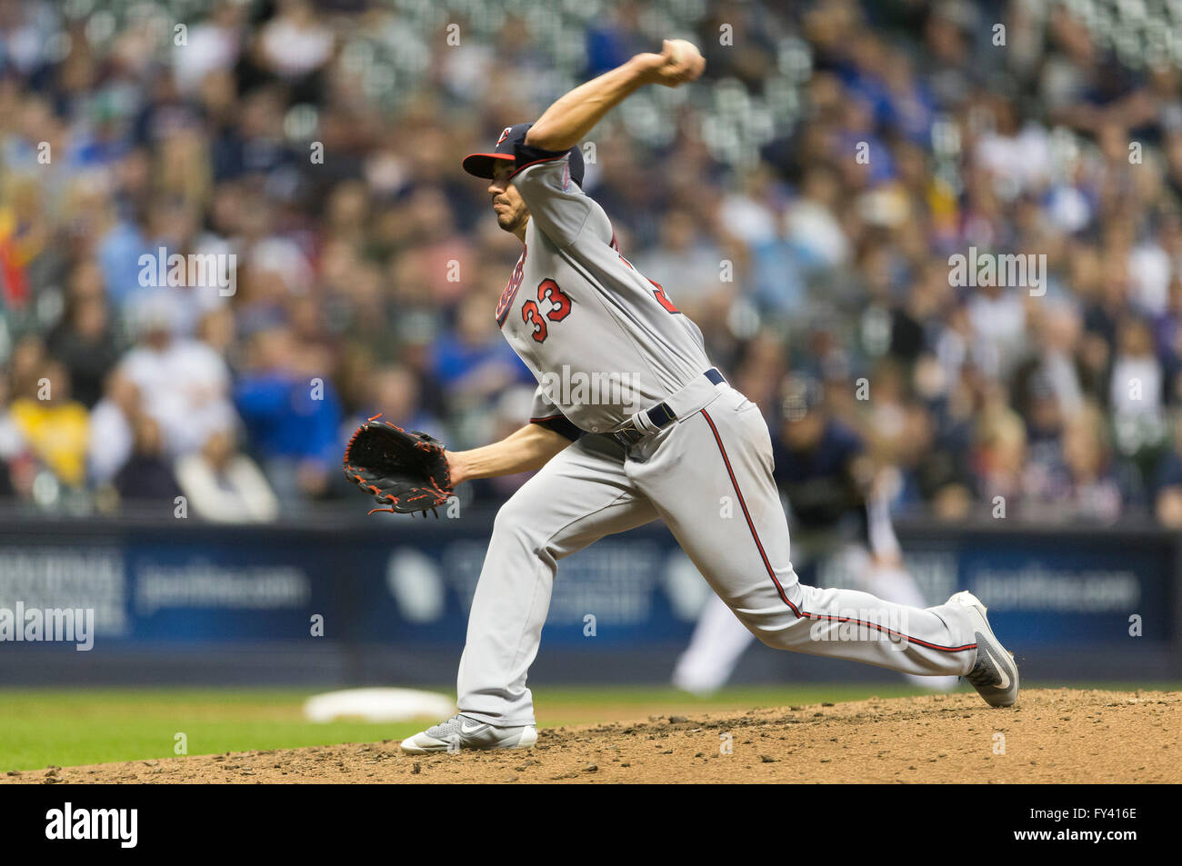 Milwaukee, WI, USA. 20th Apr, 2016. Minnesota Twins starting pitcher ...