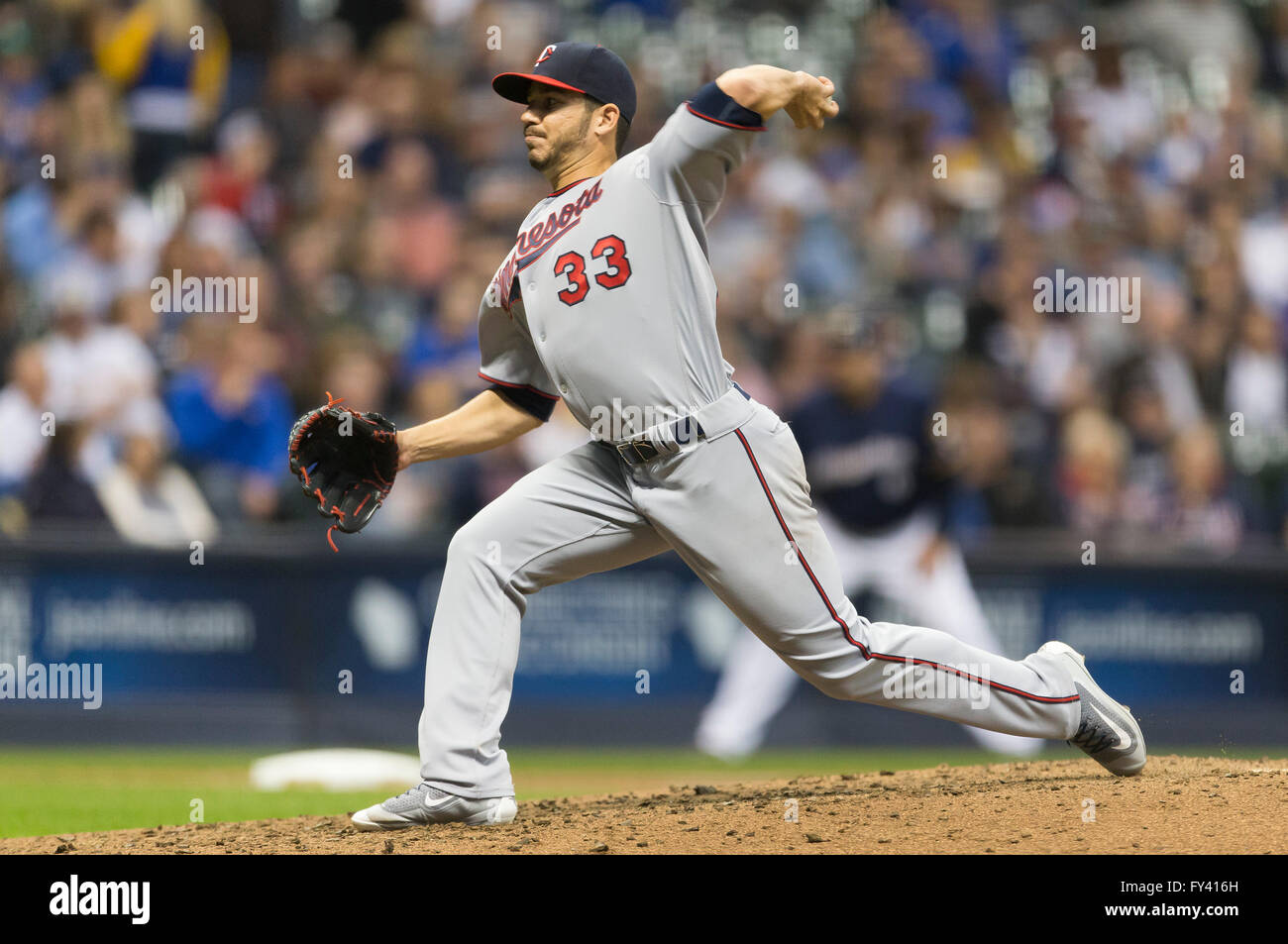 Milwaukee, WI, USA. 20th Apr, 2016. Minnesota Twins starting pitcher ...