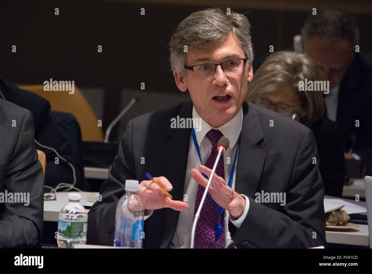 New York, USA. 20th April 2016. Dr. Jan Malinowski, Executive Secretary ...