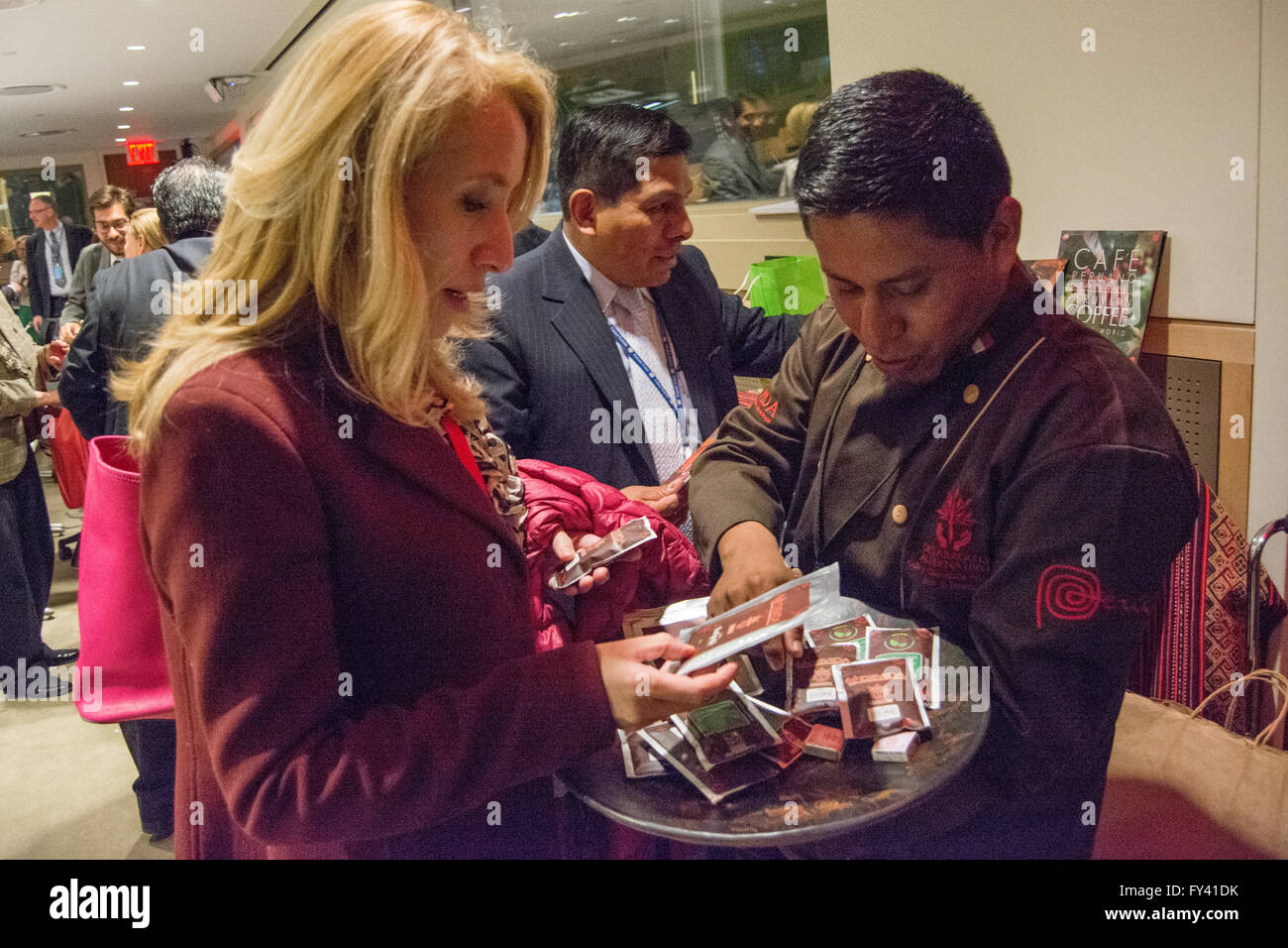 New York, USA. 20th April 2016. Gregorio Ramirez, former coca grower ...