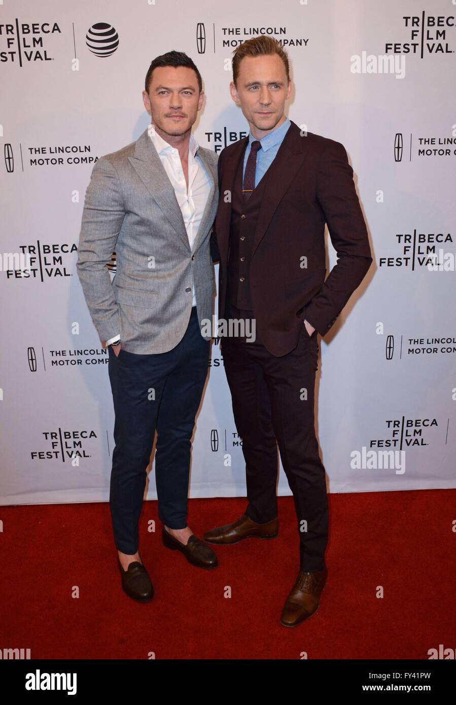 New York, NY, USA. 20th Apr, 2016. Luke Evans, Tom Hiddleston at ...