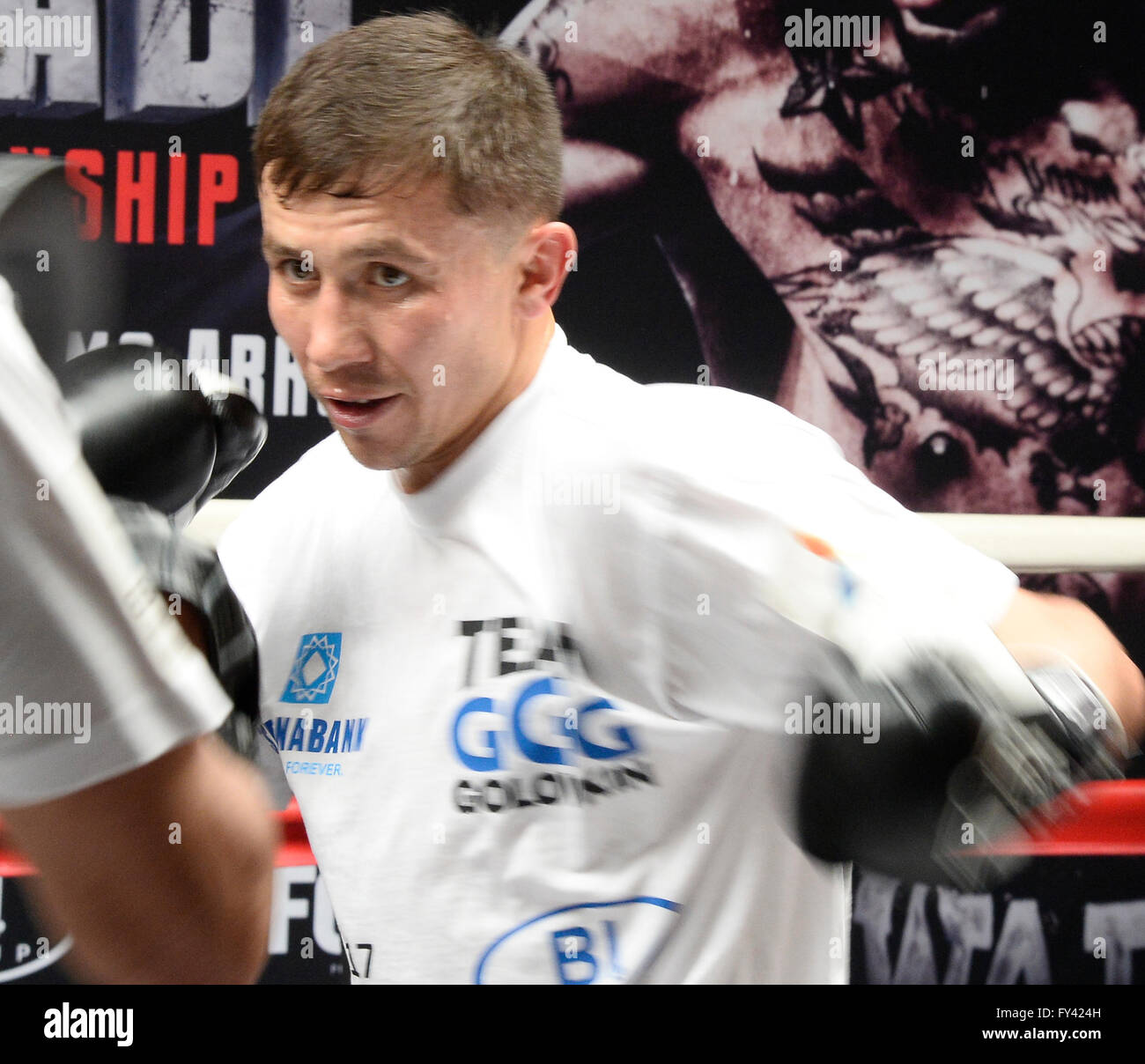 Santa Monica, California, USA. 20th Apr, 2016. Undefeated, Unified World Middleweight Champion ...
