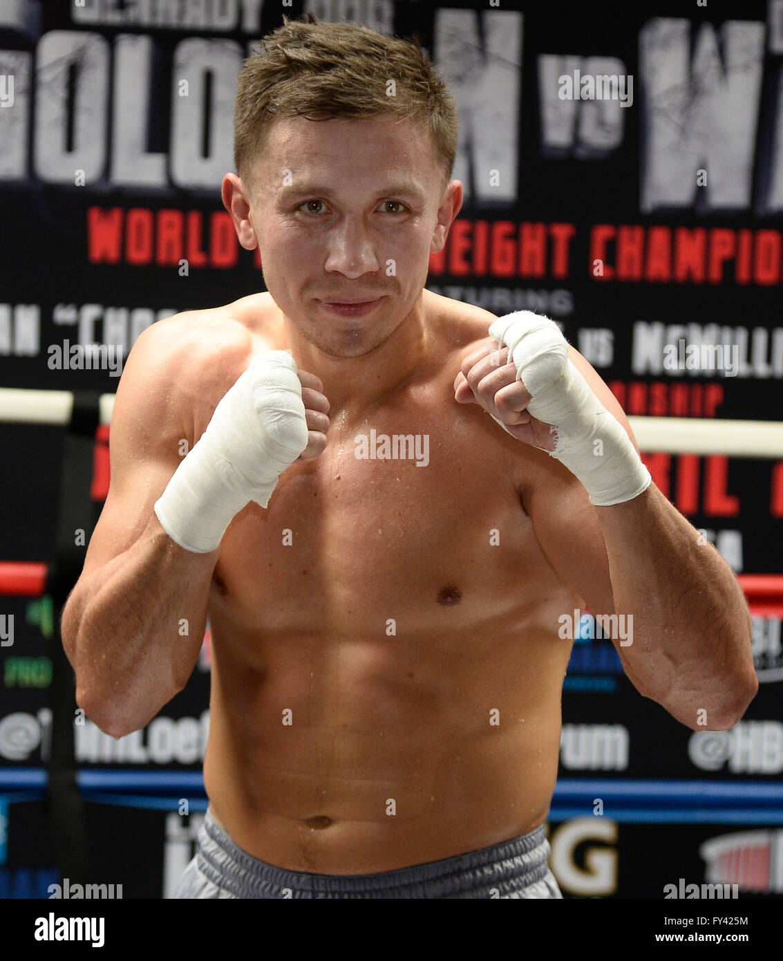 Santa Monica, California, USA. 20th Apr, 2016. Undefeated, Unified World Middleweight Champion ...