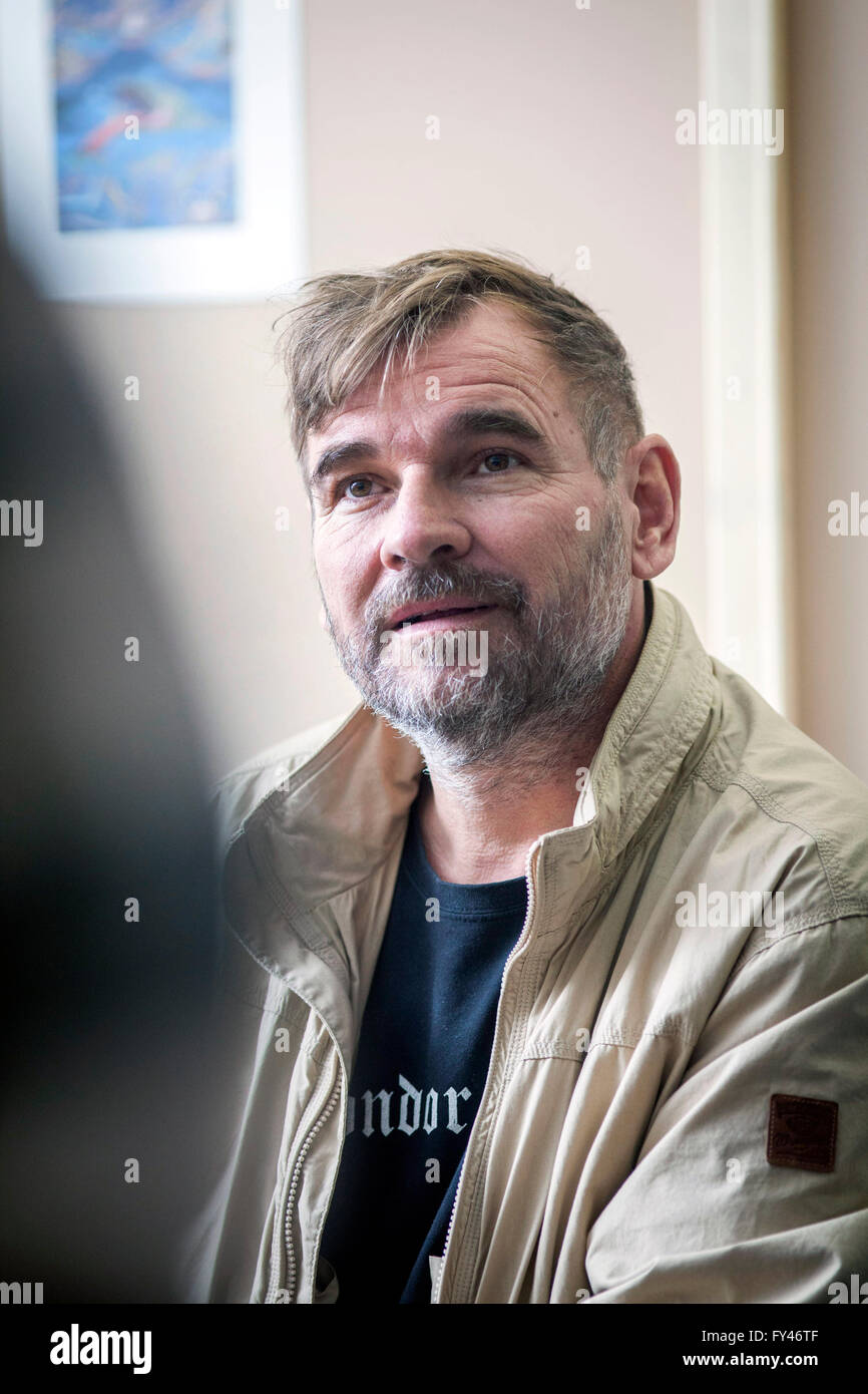 Cesky Krumlov, Czech Republic. 21st Apr, 2016. Czech painter Otto ...