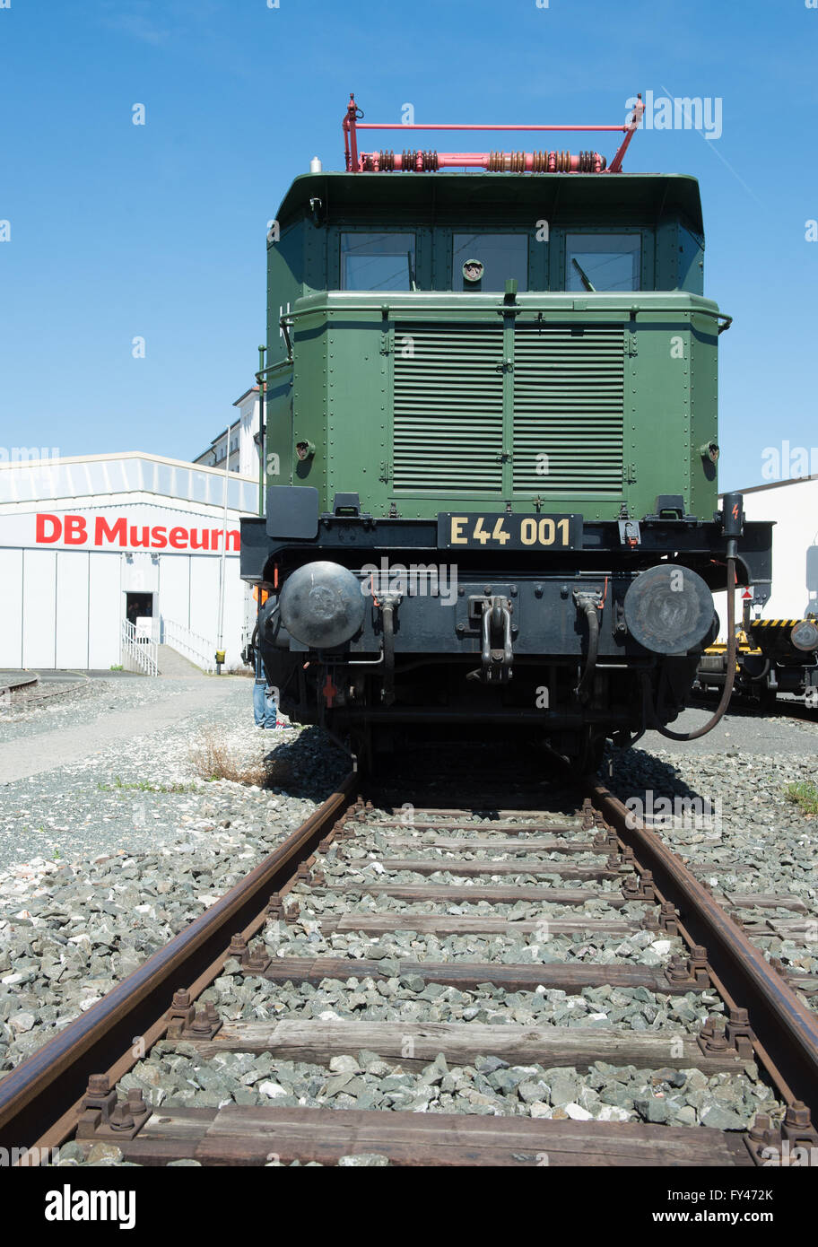 Nuremberg, Germany. 21st Apr, 2016. The historic electric locomotive ...