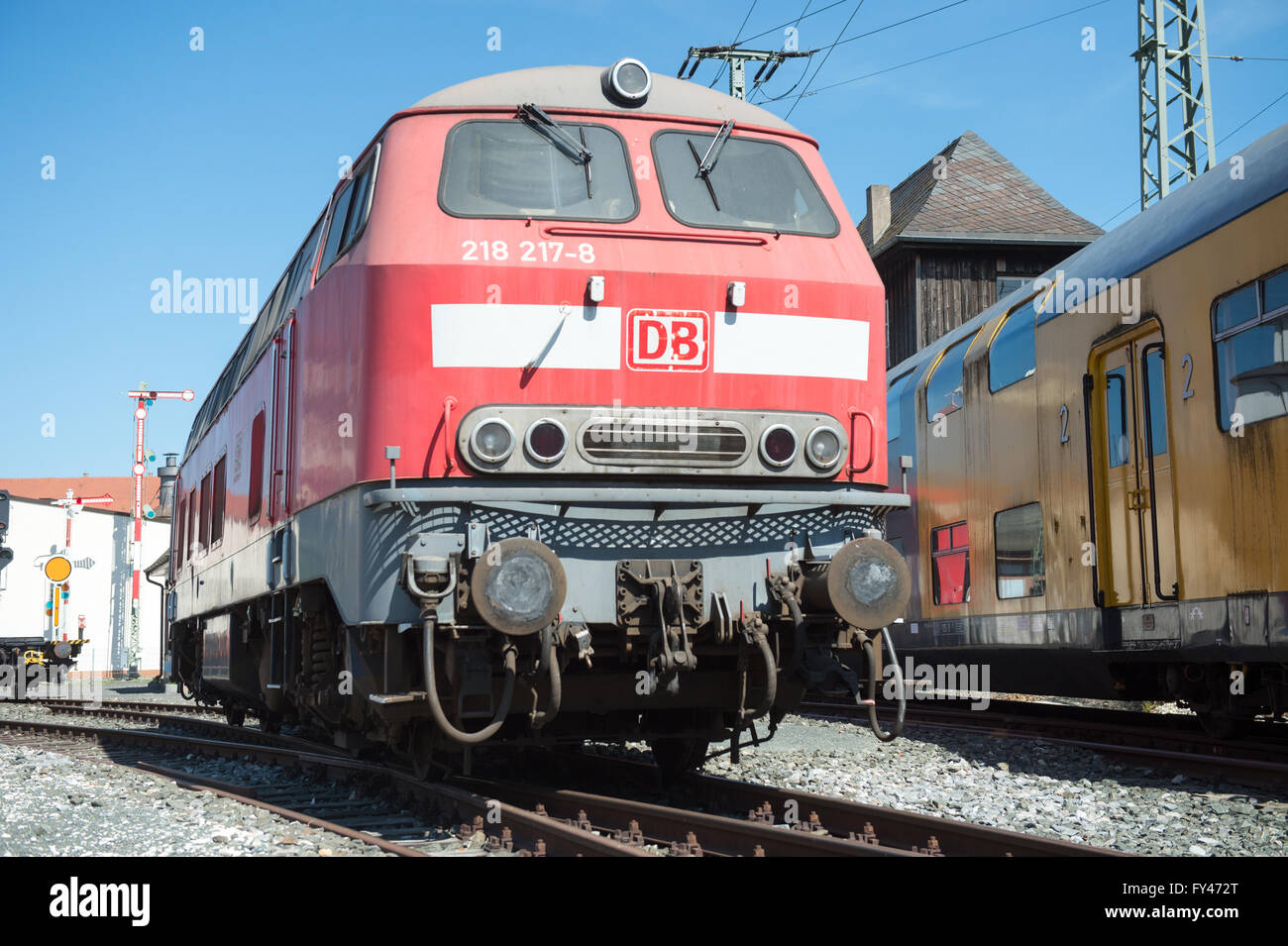 Nuremberg, Germany. 21st Apr, 2016. The historic diesel locomotive from ...