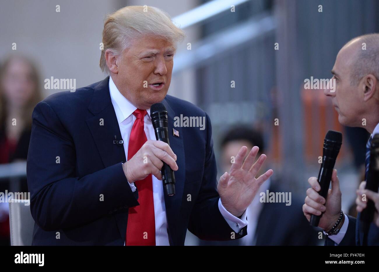New York, NY, USA. 21st Apr, 2016. Donald Trump, Matt Lauer in ...